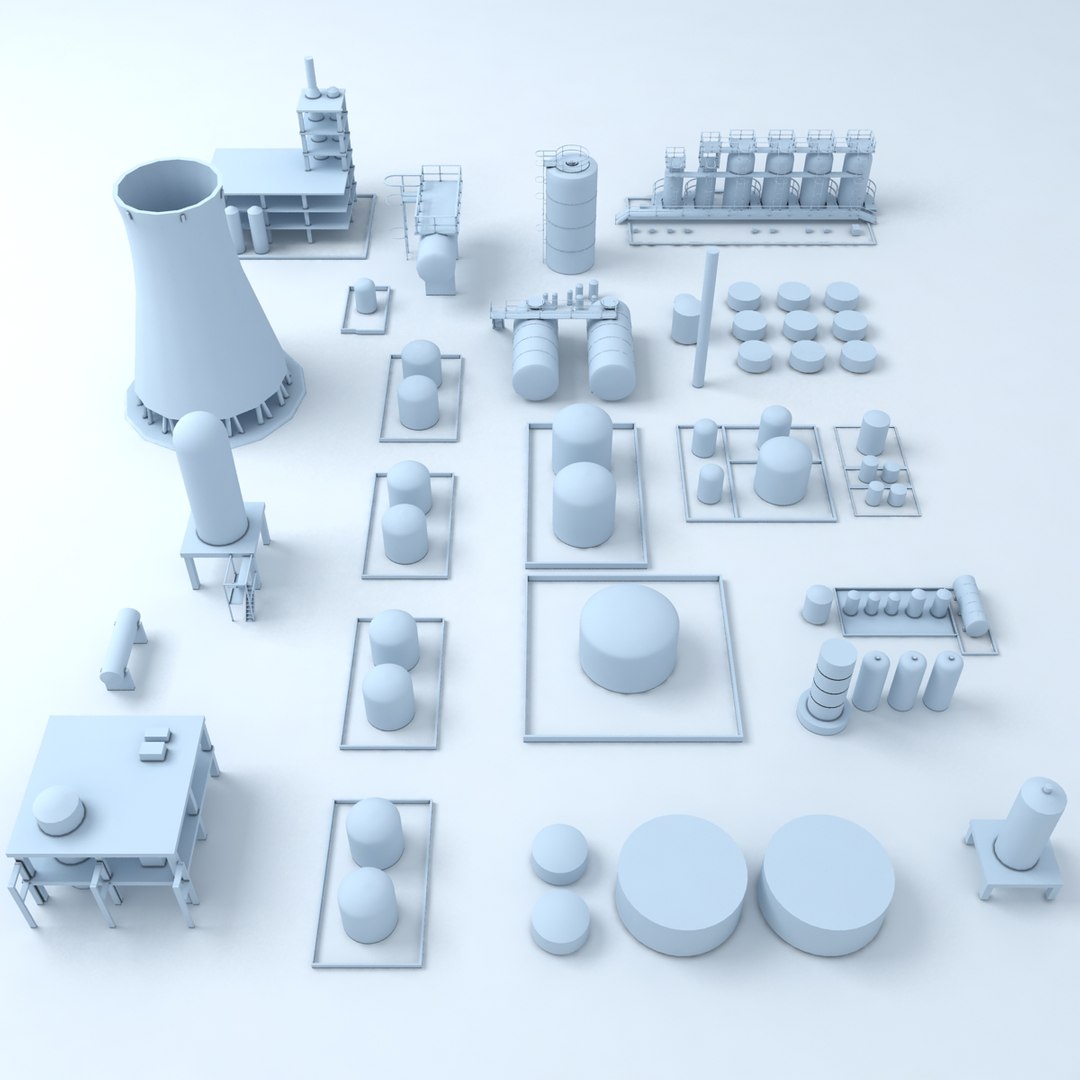 Factory Silos 3D Model - TurboSquid 1382207