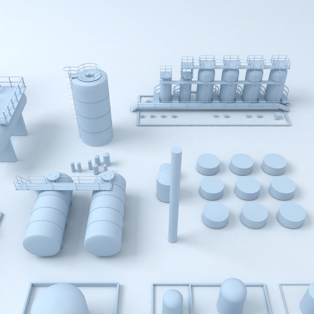 Factory Silos 3D Model - TurboSquid 1382207