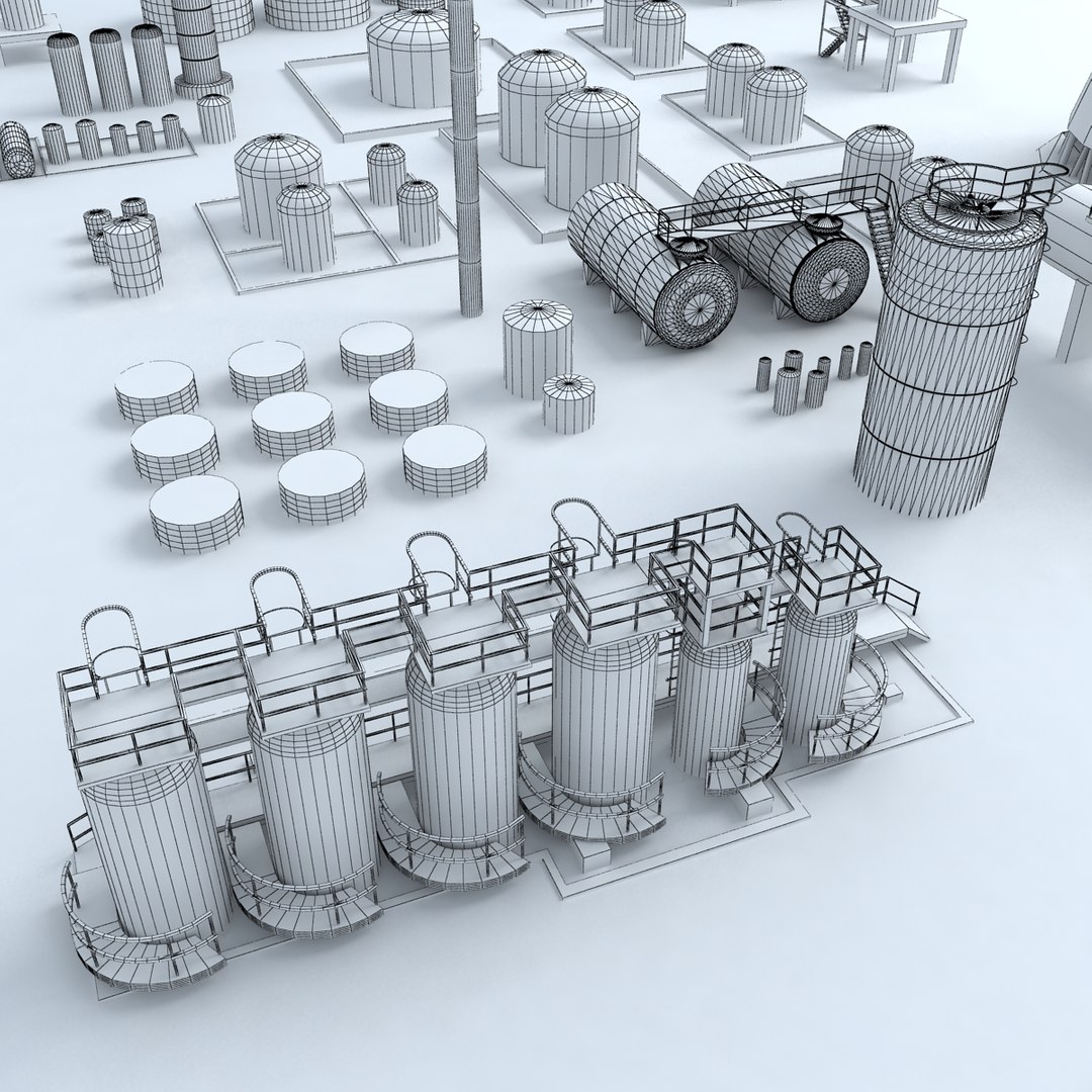 Factory Silos 3D Model - TurboSquid 1382207