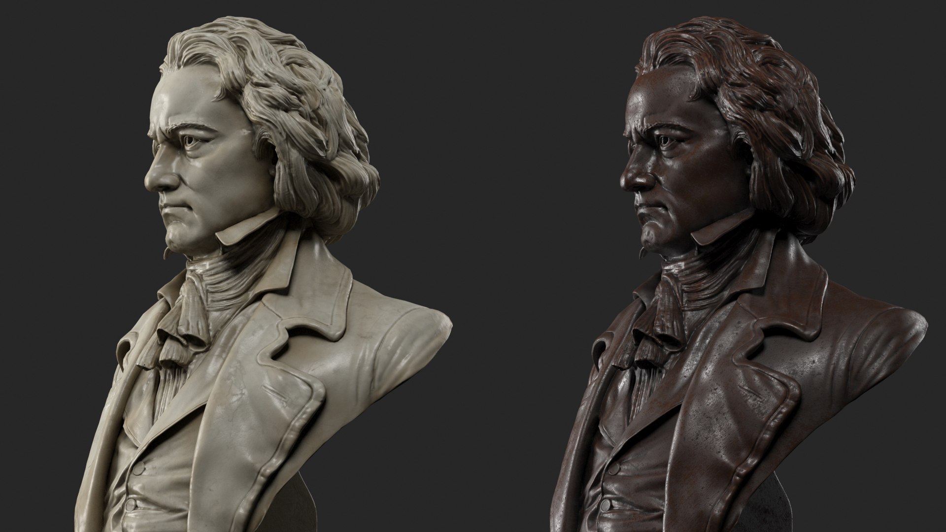 Decorative Bust Beethoven 3d Model