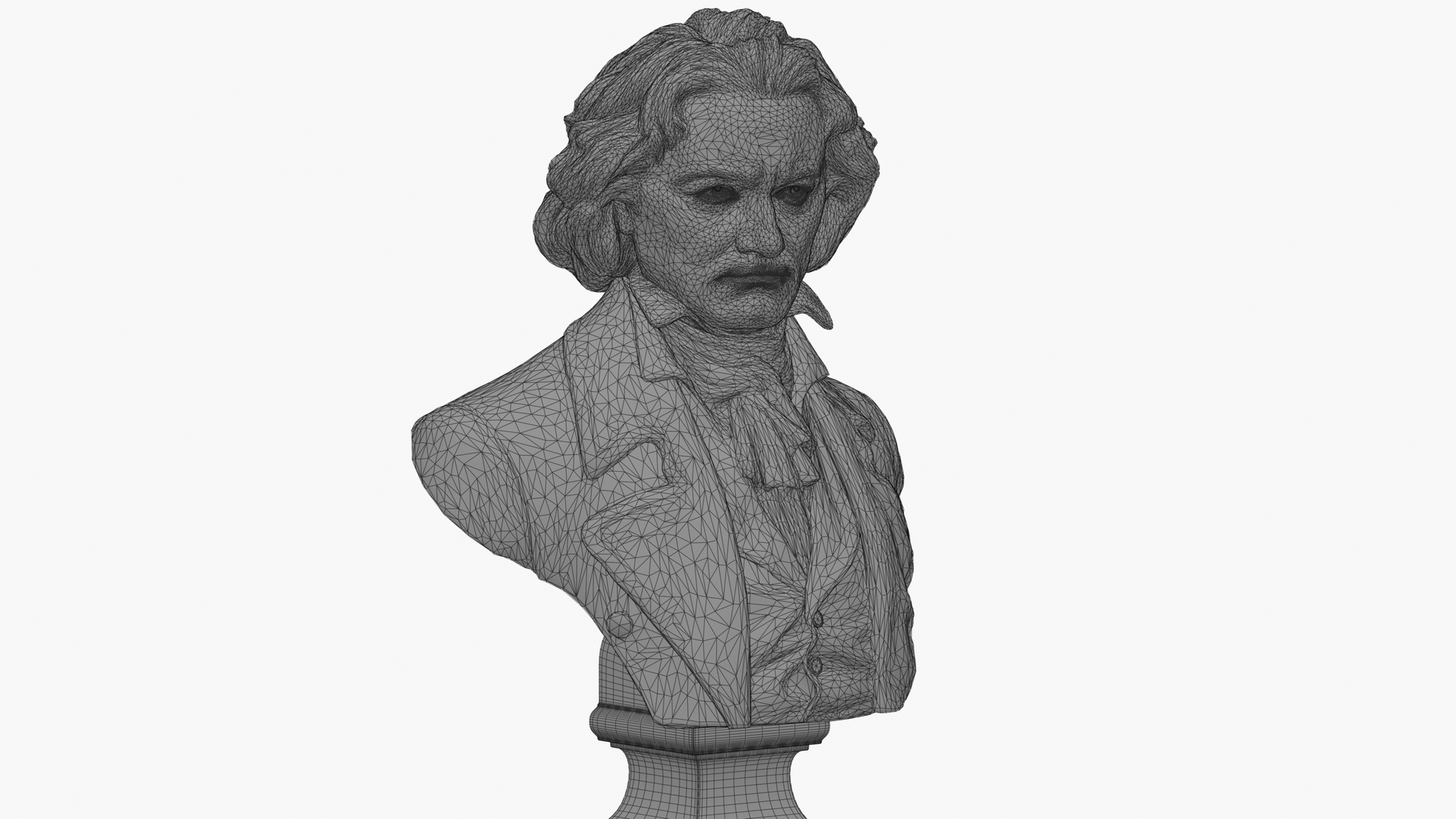 decorative bust beethoven 3d model