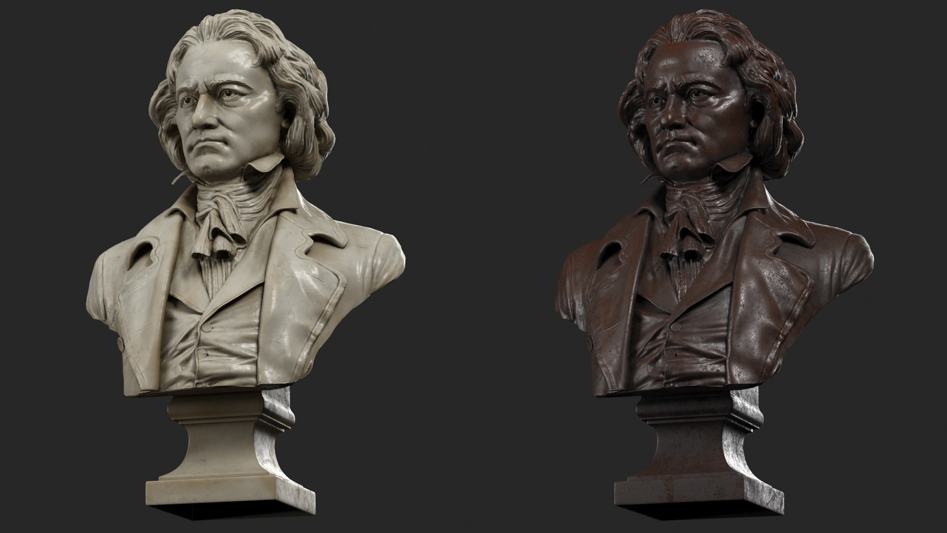 Decorative Bust Beethoven 3d Model