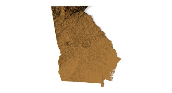 Projeto 3D do modelo STL do estado da Geórgia Modelo 3D - TurboSquid ...