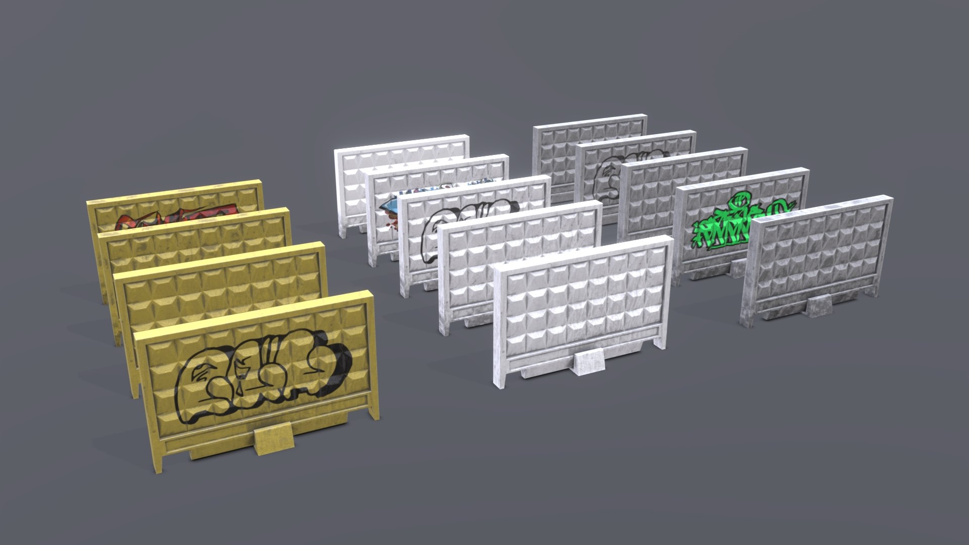 Soviet-style Concrete Fence 3D Model - TurboSquid 1650887