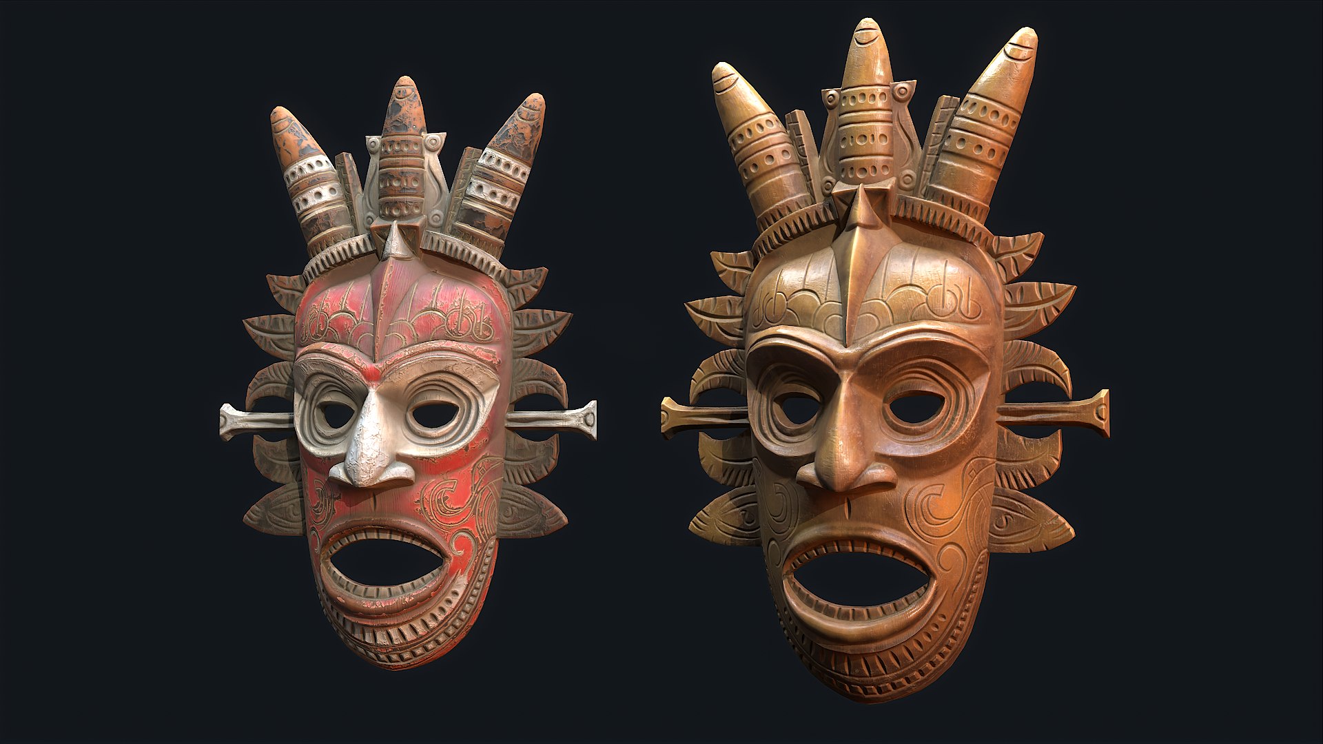 3D African tribal mask collection 2 model - TurboSquid 2173806