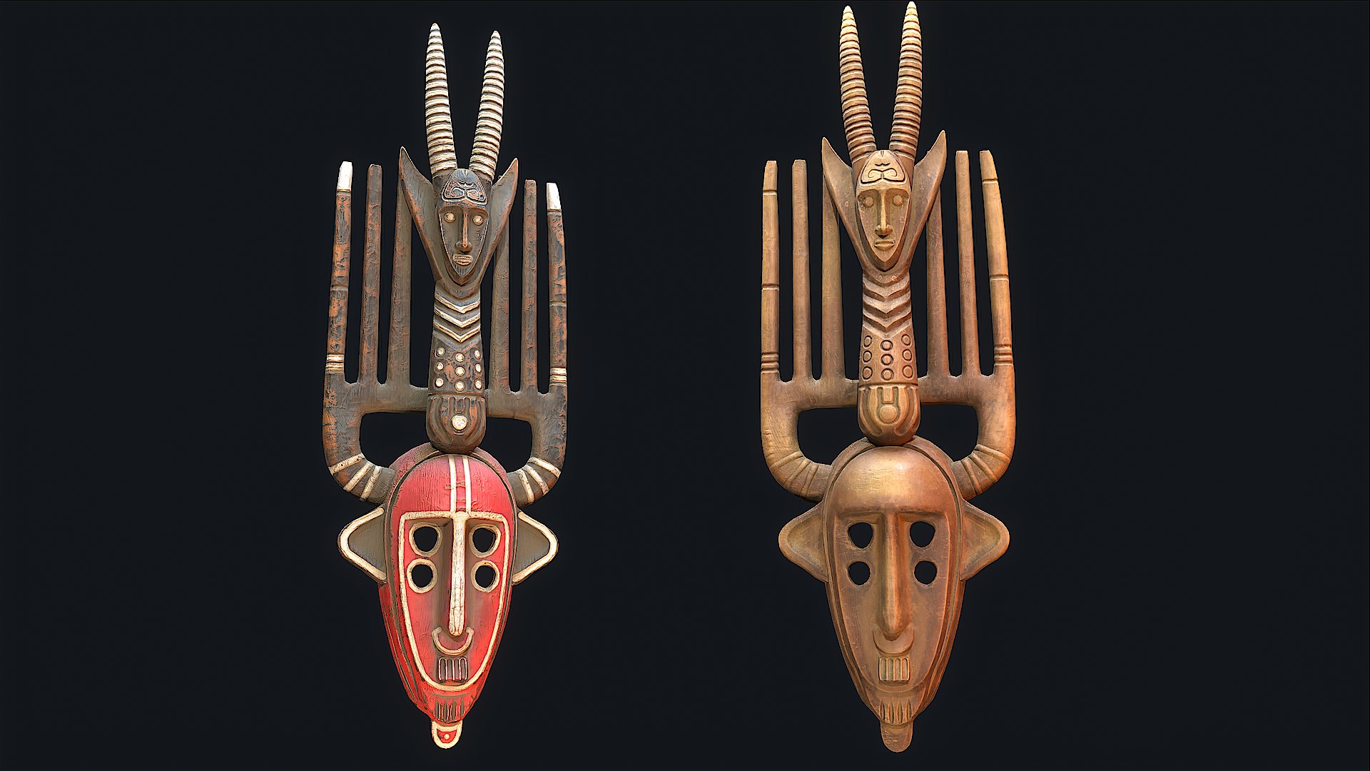 3D African tribal mask collection 2 model - TurboSquid 2173806
