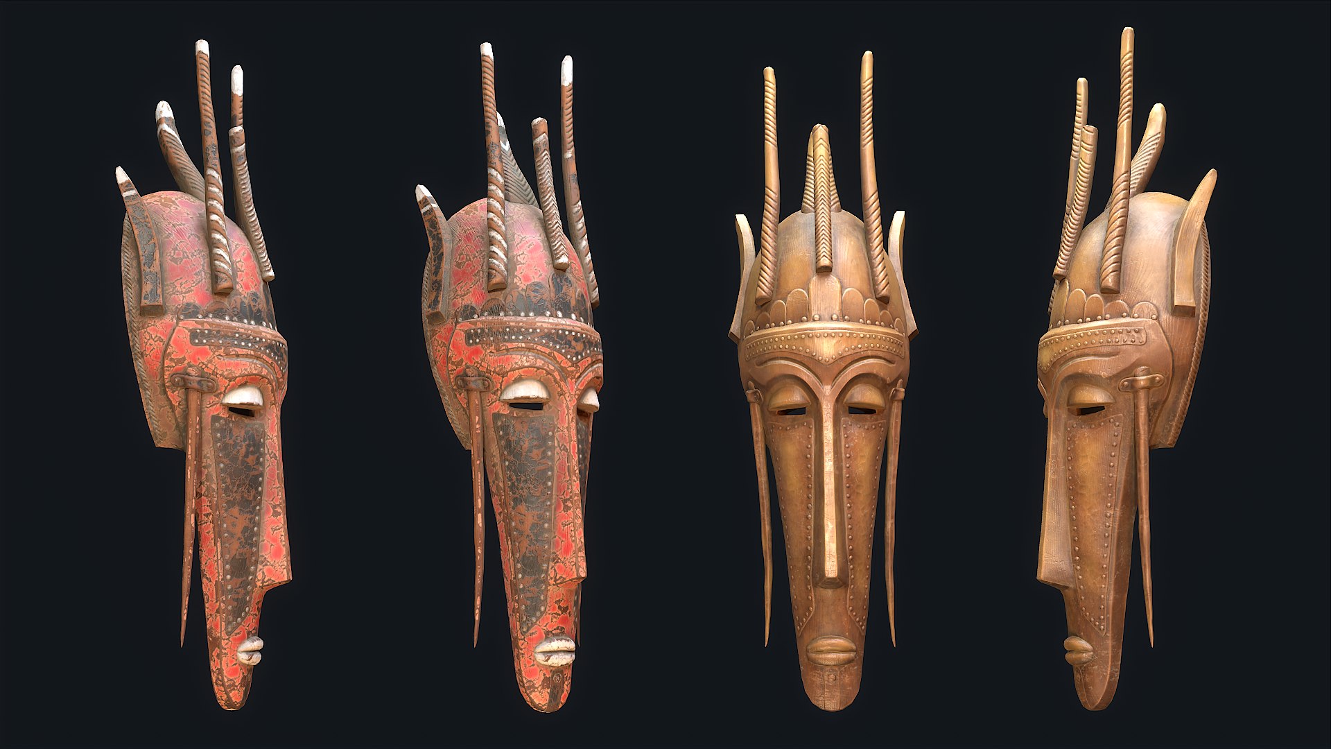 3D African tribal mask collection 2 model - TurboSquid 2173806