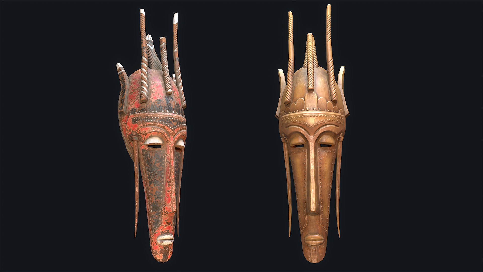 3D African tribal mask collection 2 model - TurboSquid 2173806
