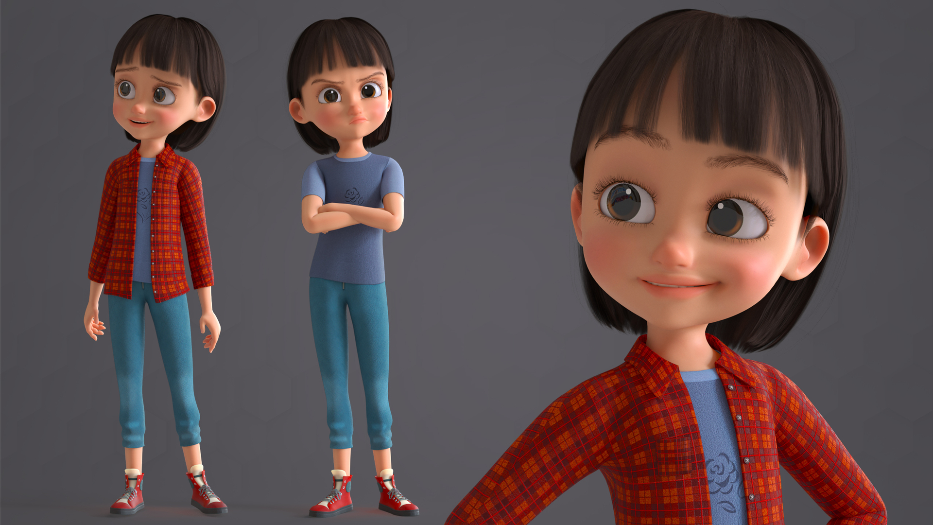 CARTOON CUTE GIRL - BLENDER Version3D模型 - TurboSquid 1951150