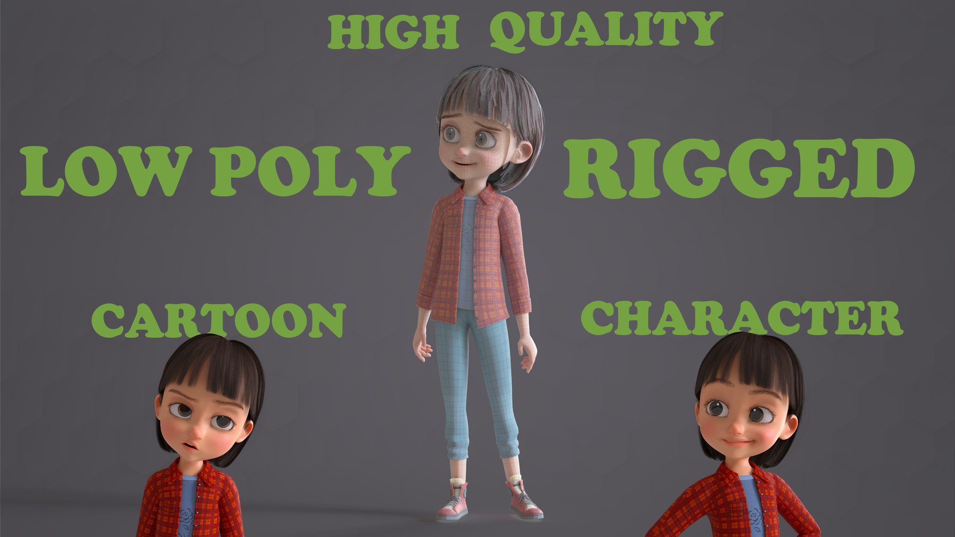 CARTOON CUTE GIRL - BLENDER Version Model - TurboSquid 1951150