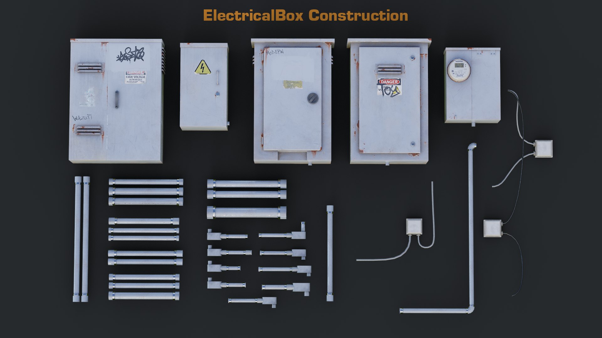 Electrical Box Collection GameReady LODs Model - TurboSquid 1981374