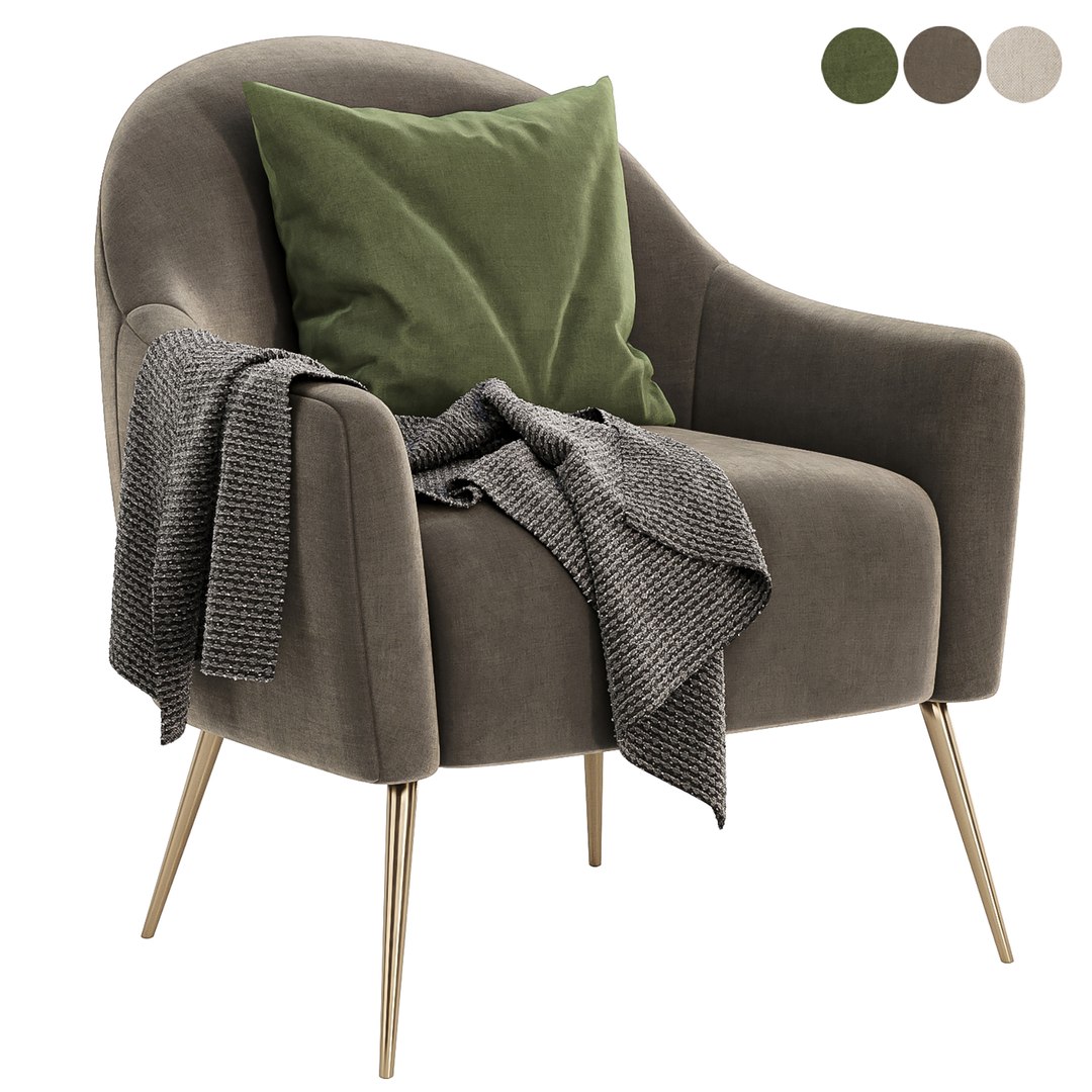 Annabelle Upholstered Armchair 3D Model - TurboSquid 2243048