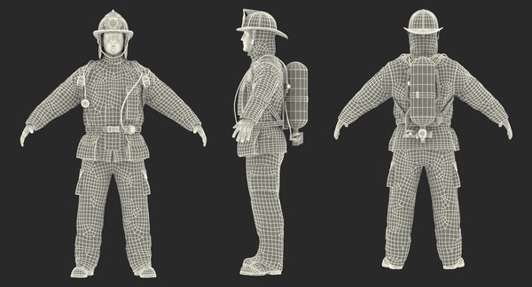 3D firefighter fighter model - TurboSquid 1158454