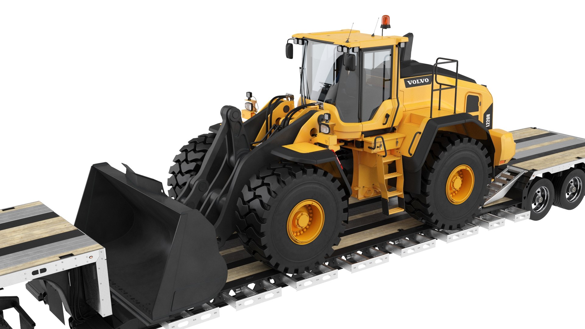 Freightliner Hauling a Loader model - TurboSquid 2059806