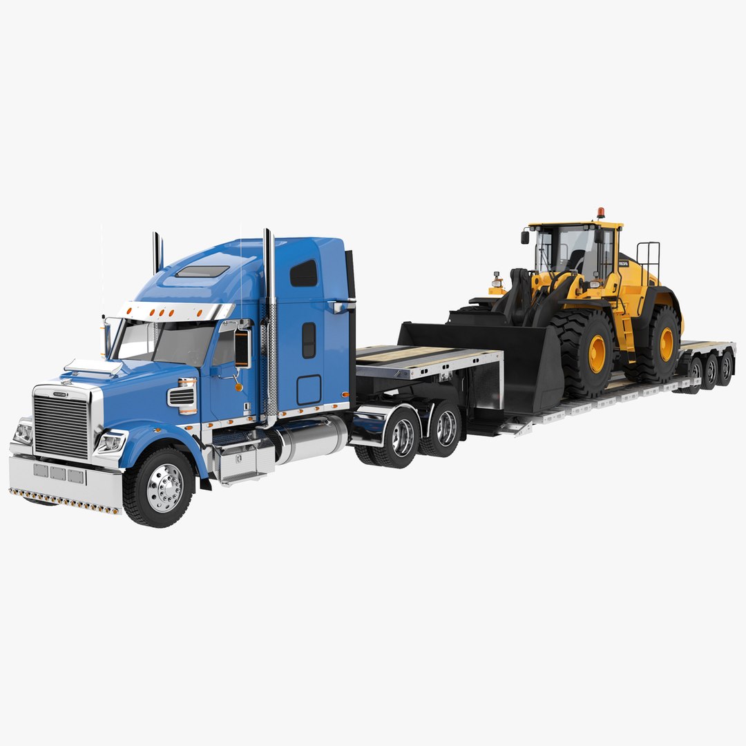 Freightliner Hauling a Loader model - TurboSquid 2059806