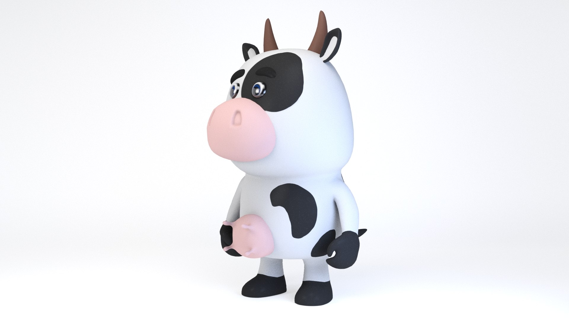 Cartoonish Humanoid Cow Character 3D Model - TurboSquid 2251541