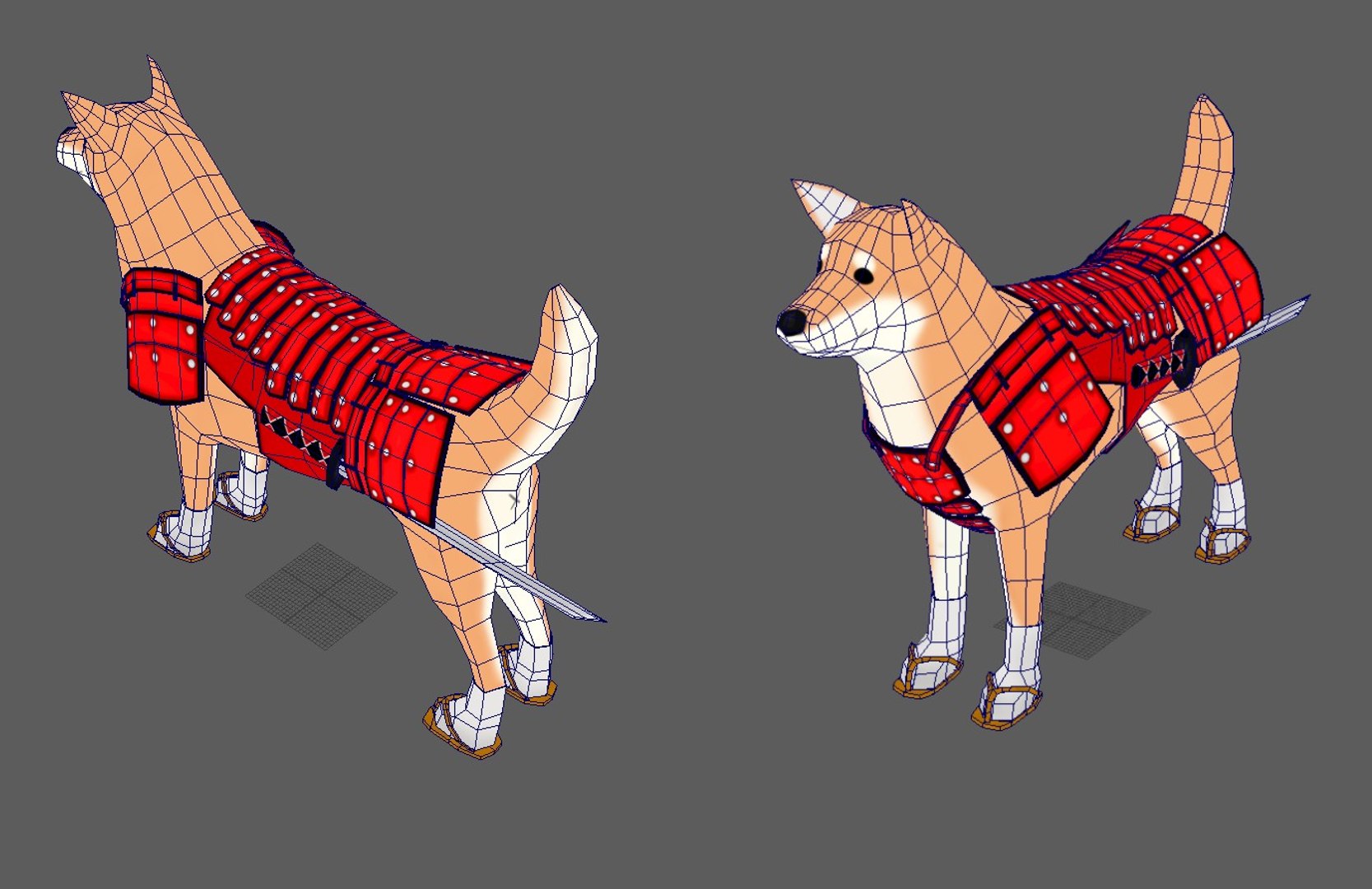 Samurai Dogs Model - TurboSquid 1398803