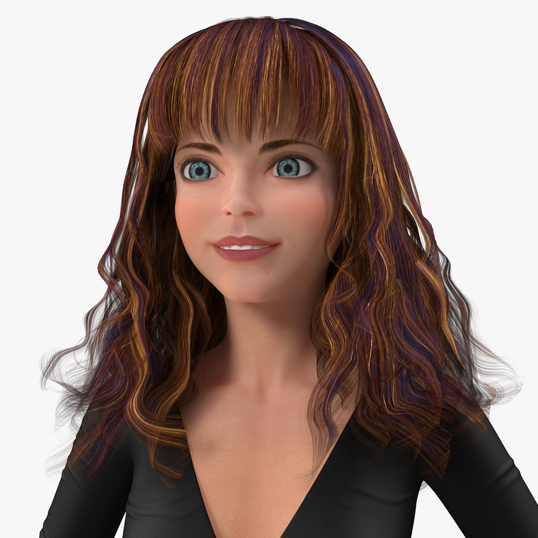 3D модель Мультфильм молодая девушка молодежная одежда - TurboSquid 1446310