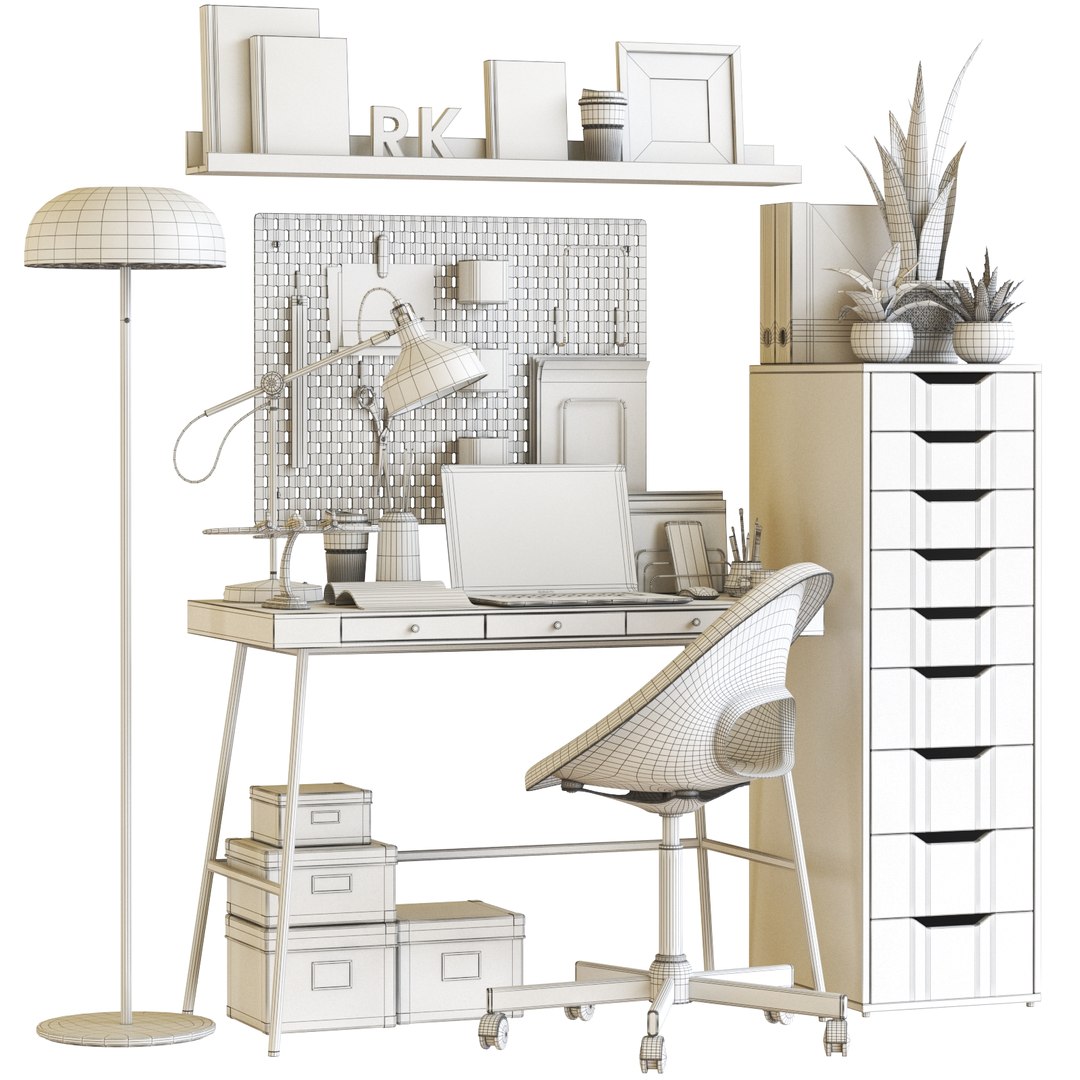 3D IKEA Office Workplace 65 - TurboSquid 1749159