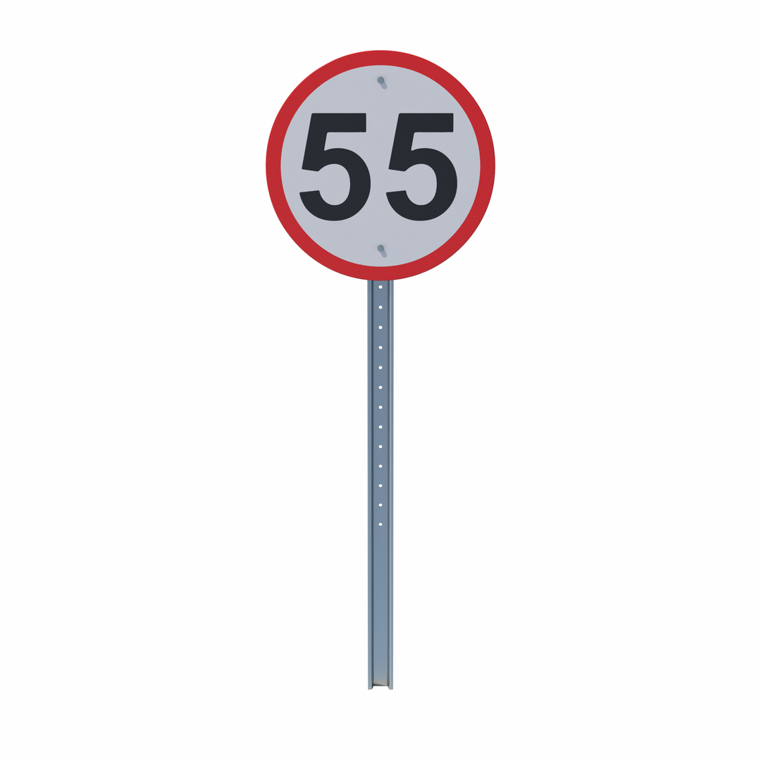 Maximum Speed 55 Road Sign 3D Model - TurboSquid 2105485