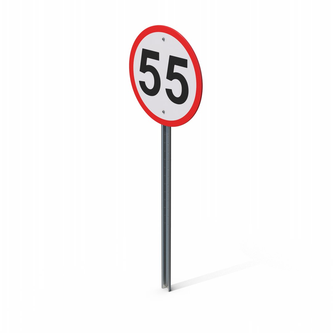Maximum Speed 55 Road Sign 3D Model - TurboSquid 2105485