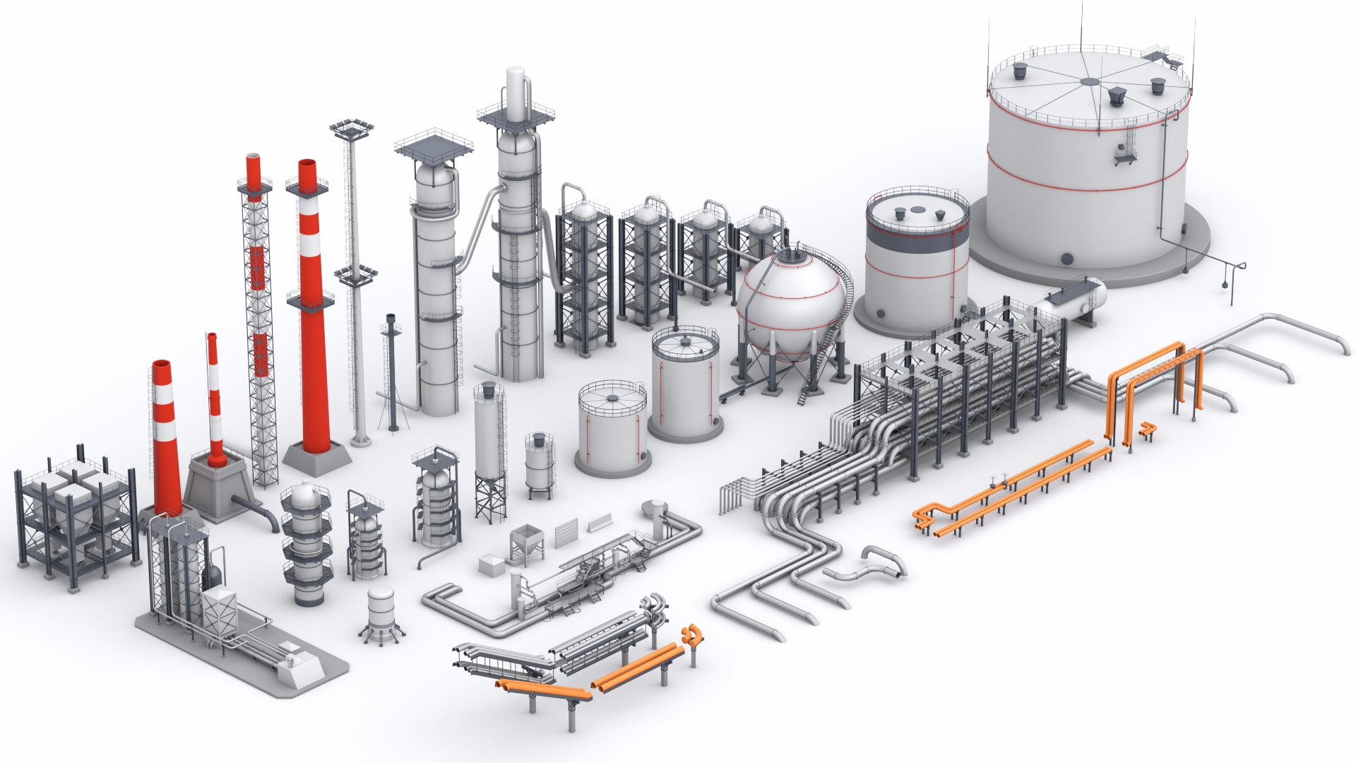 Components Oil Plant Model - TurboSquid 1165174