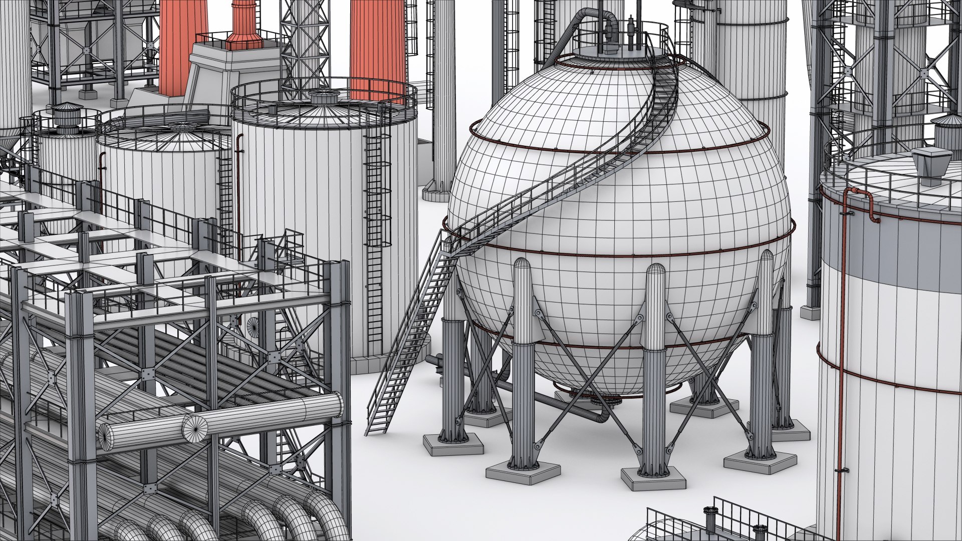 Components Oil Plant Model - TurboSquid 1165174