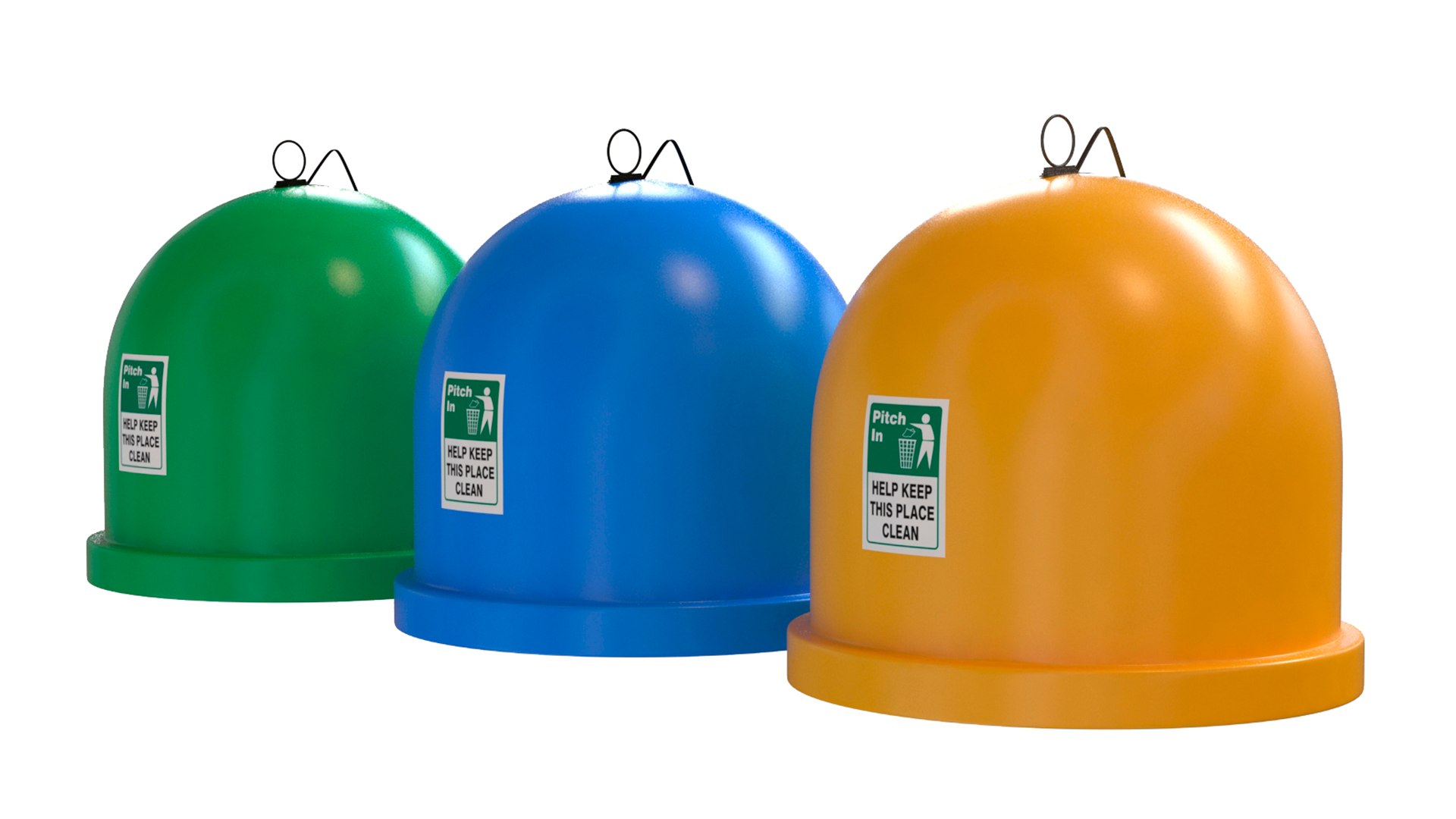 Garbage Sorting Containers Colored Plastic 3D Model - TurboSquid 1791032