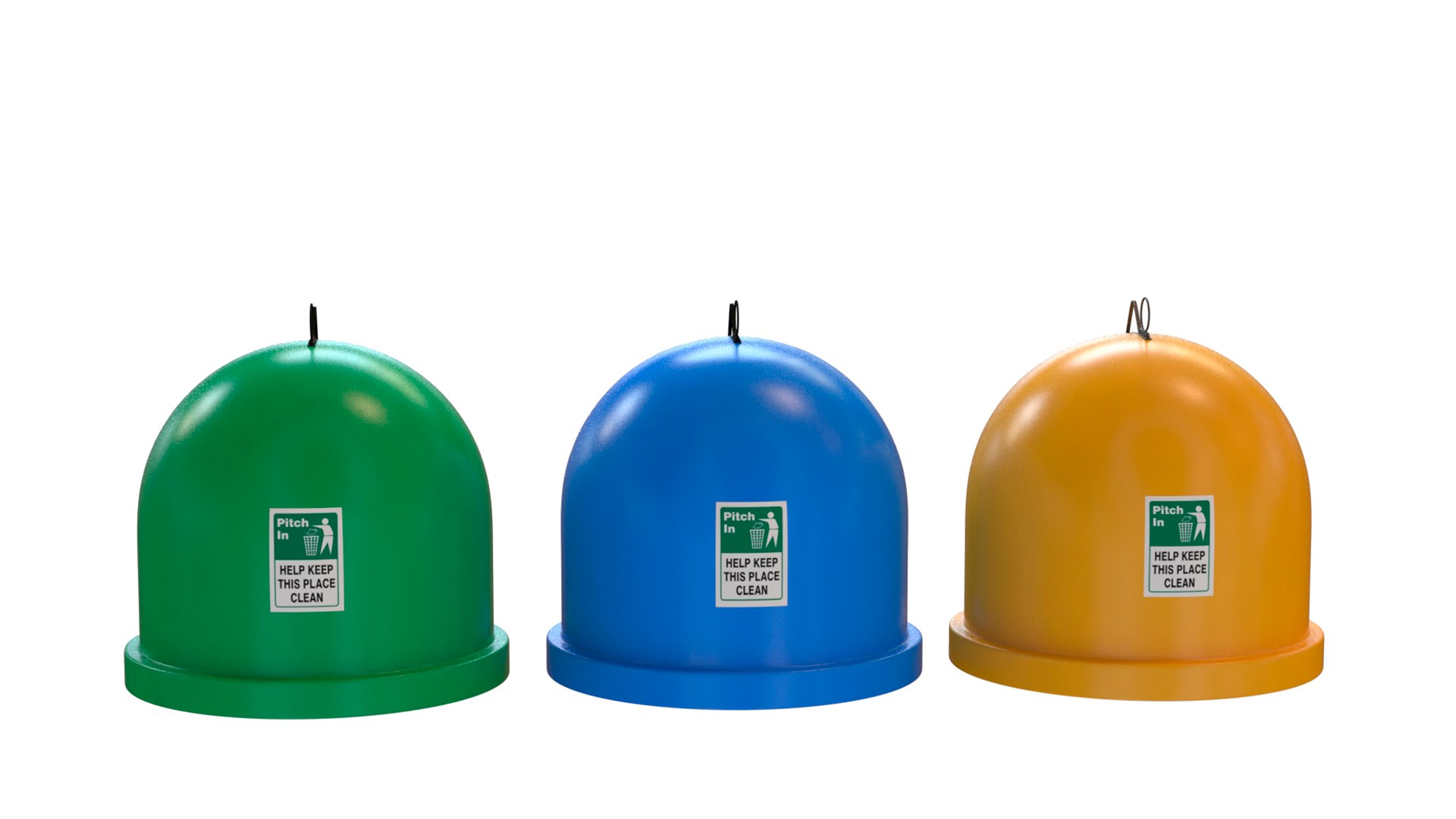 Garbage Sorting Containers Colored Plastic 3D Model - TurboSquid 1791032