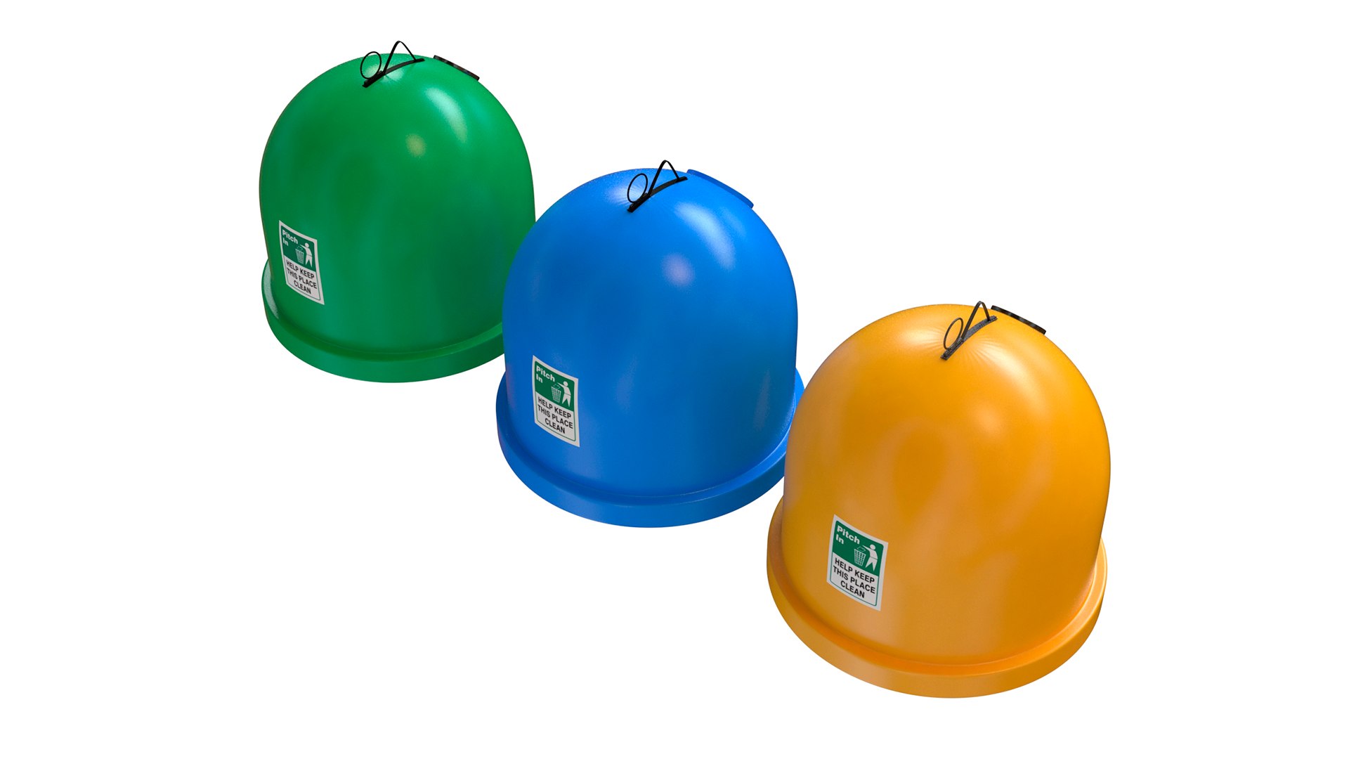 Garbage Sorting Containers Colored Plastic 3D Model - TurboSquid 1791032