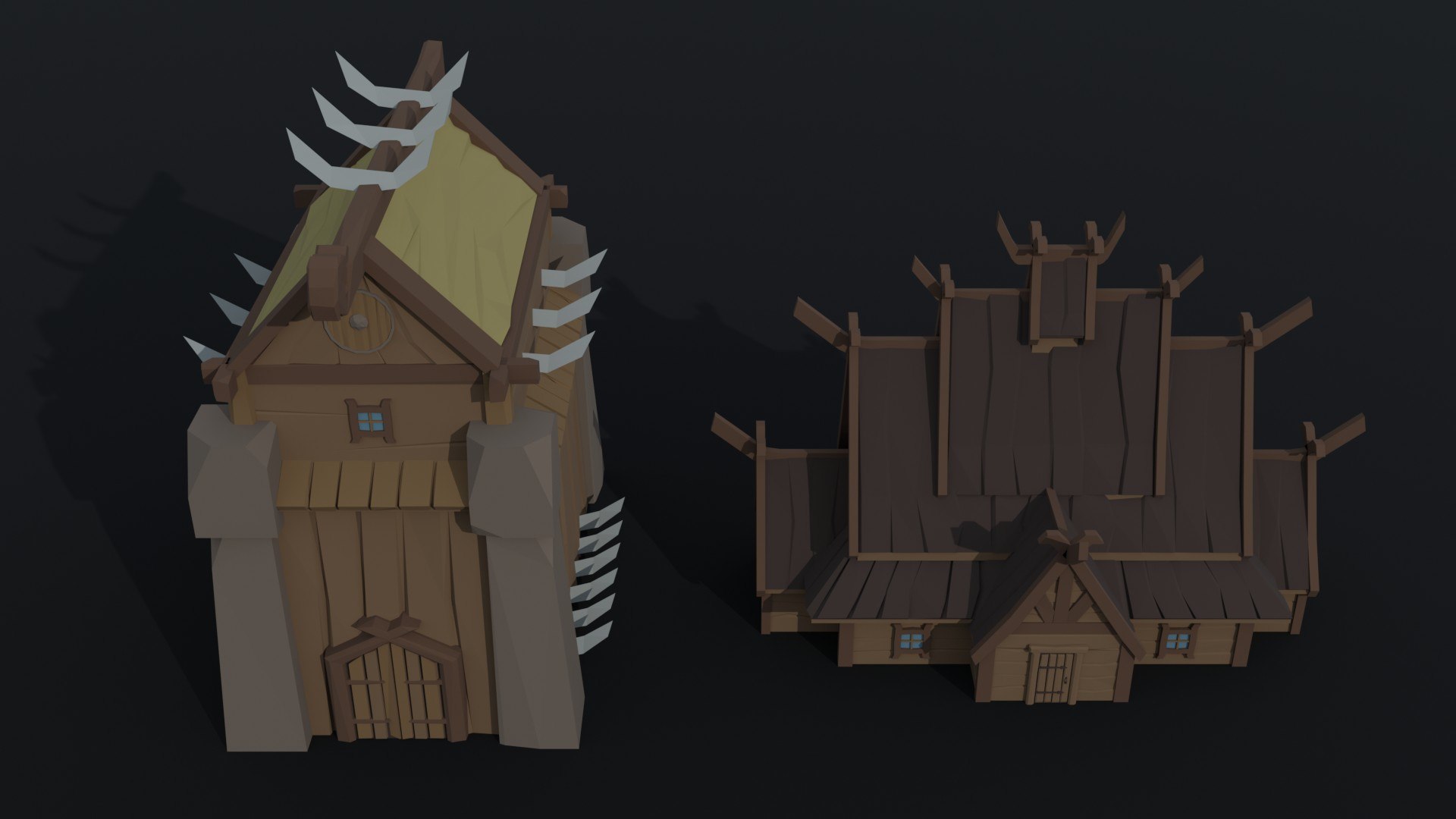 Cartoon Viking Houses Asset 3D Model - TurboSquid 1694400