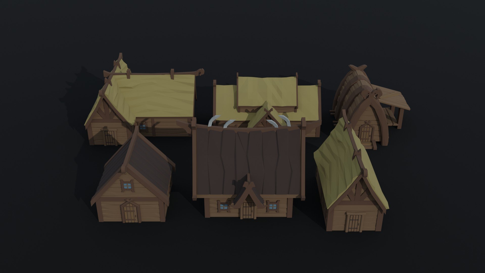 Cartoon Viking Houses Asset 3D Model - TurboSquid 1694400