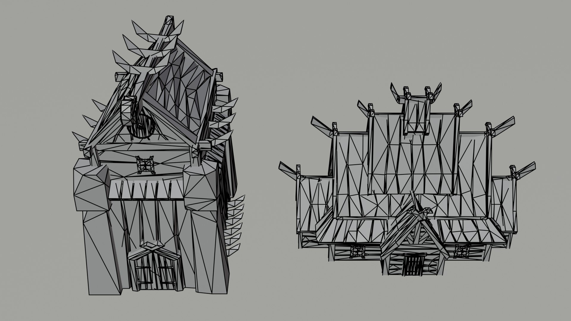Cartoon Viking Houses Asset 3D Model - TurboSquid 1694400
