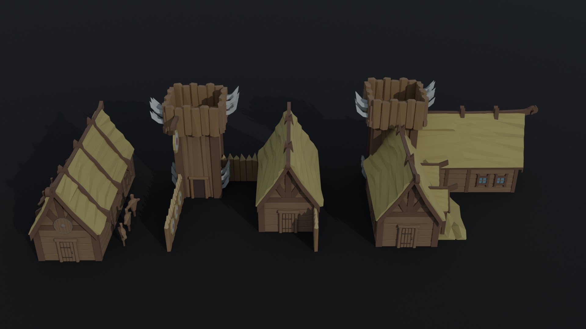 Cartoon Viking Houses Asset 3D Model - TurboSquid 1694400