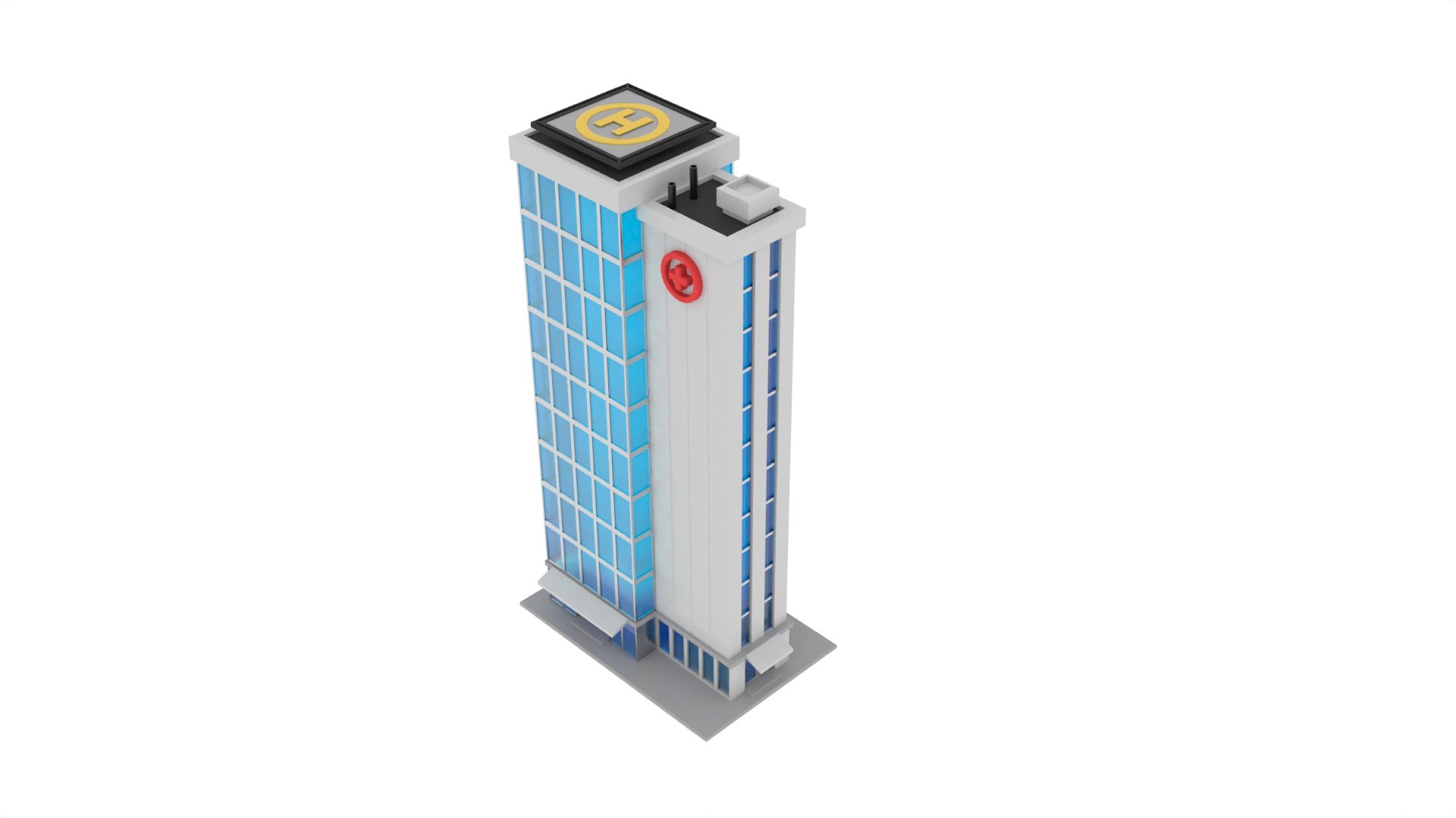 Toon Building 9 Hospital 3D Model - TurboSquid 2292600