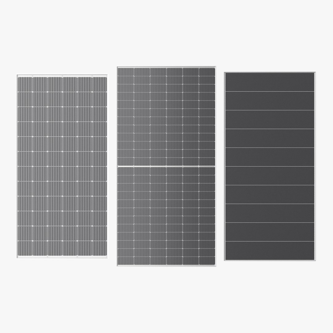 Basic Solar Panels 3 Types model - TurboSquid 2063658