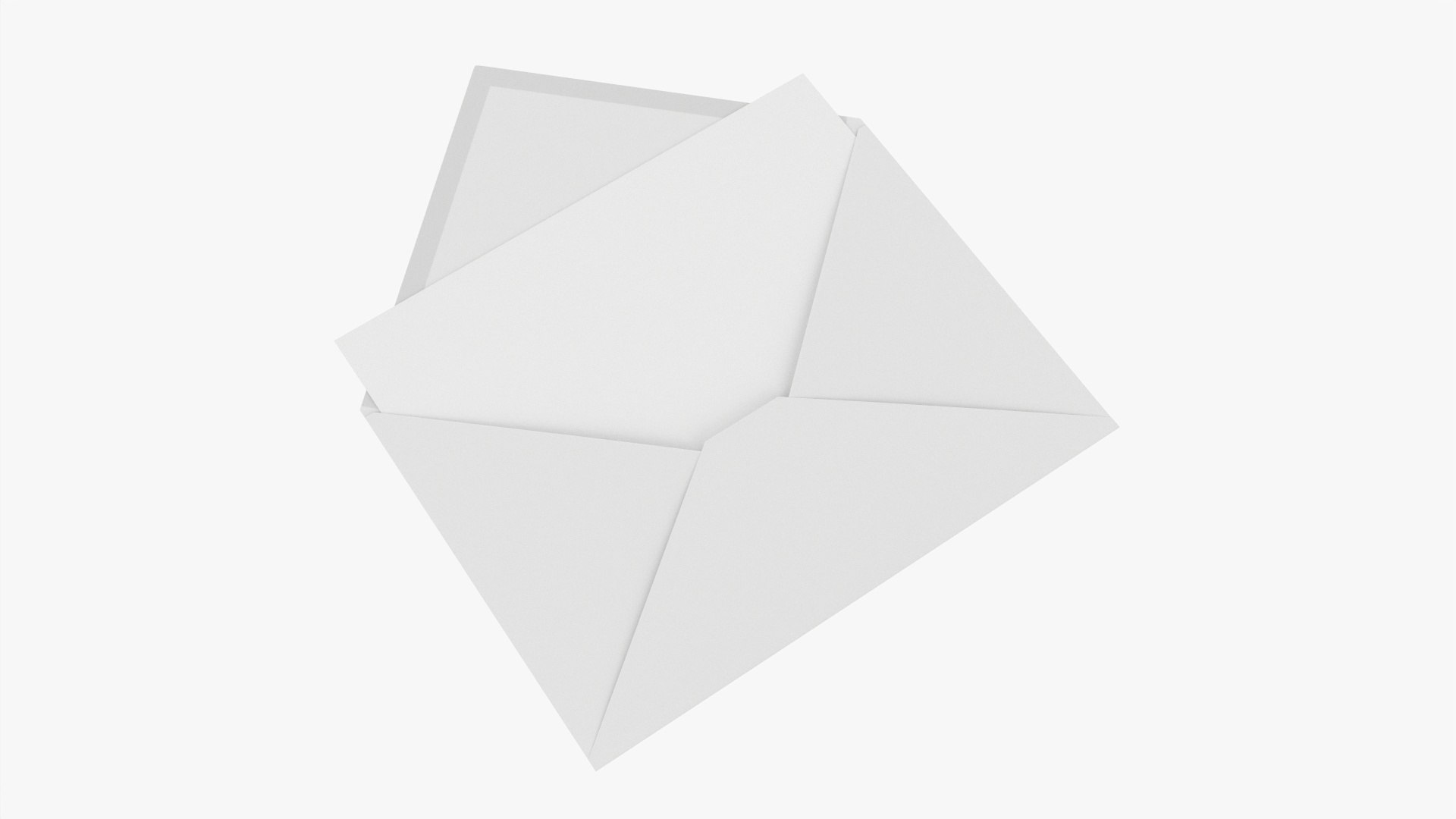 3D Envelope Mockup 05 Open White Model - TurboSquid 1808990
