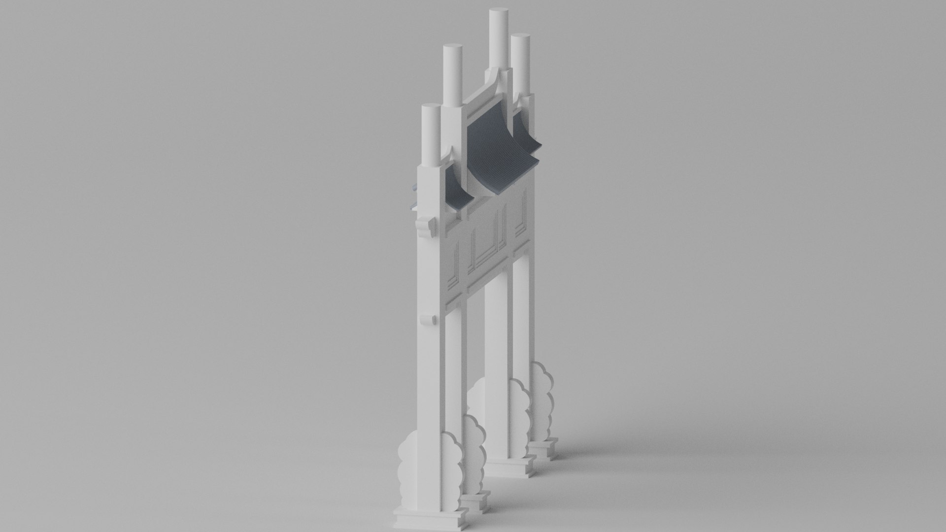 3D Cartoon Ancient Chinese Gate Model - TurboSquid 2225912