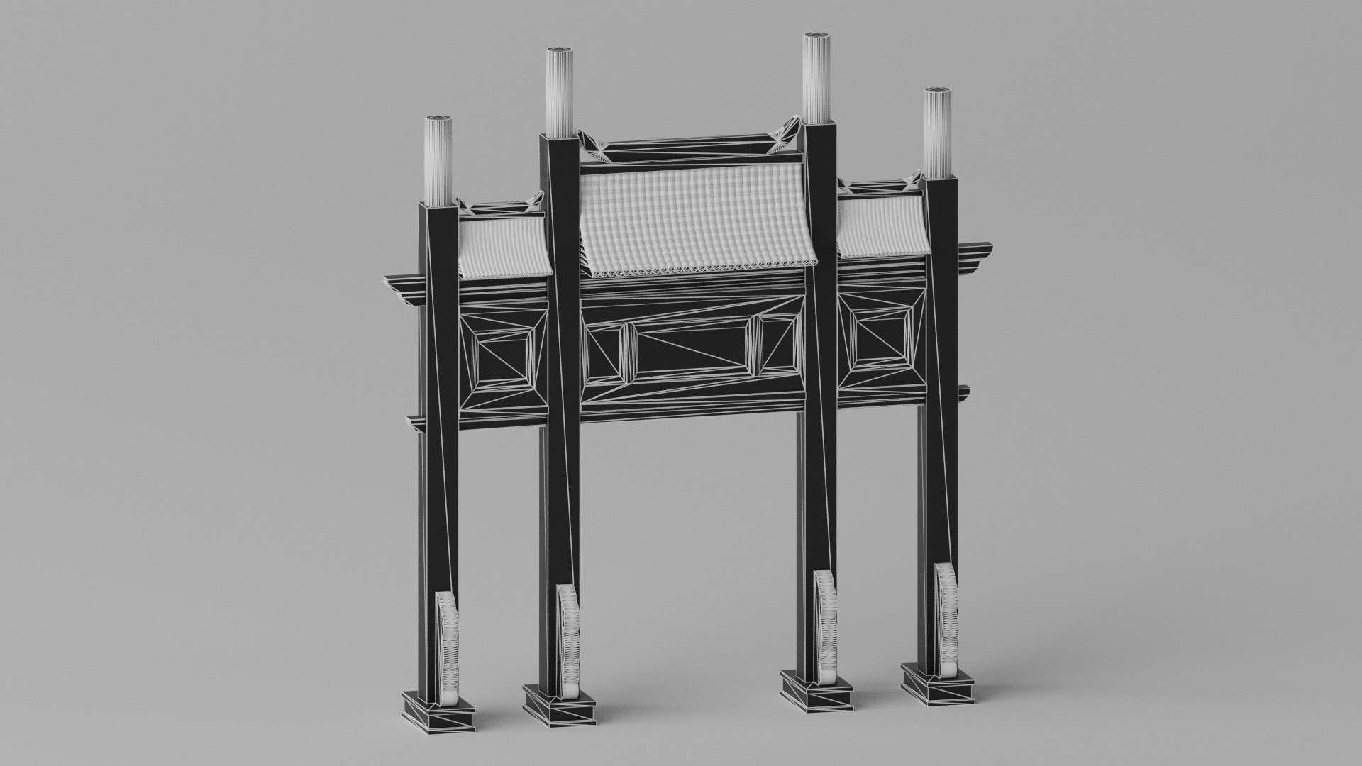 3D Cartoon Ancient Chinese Gate Model - TurboSquid 2225912