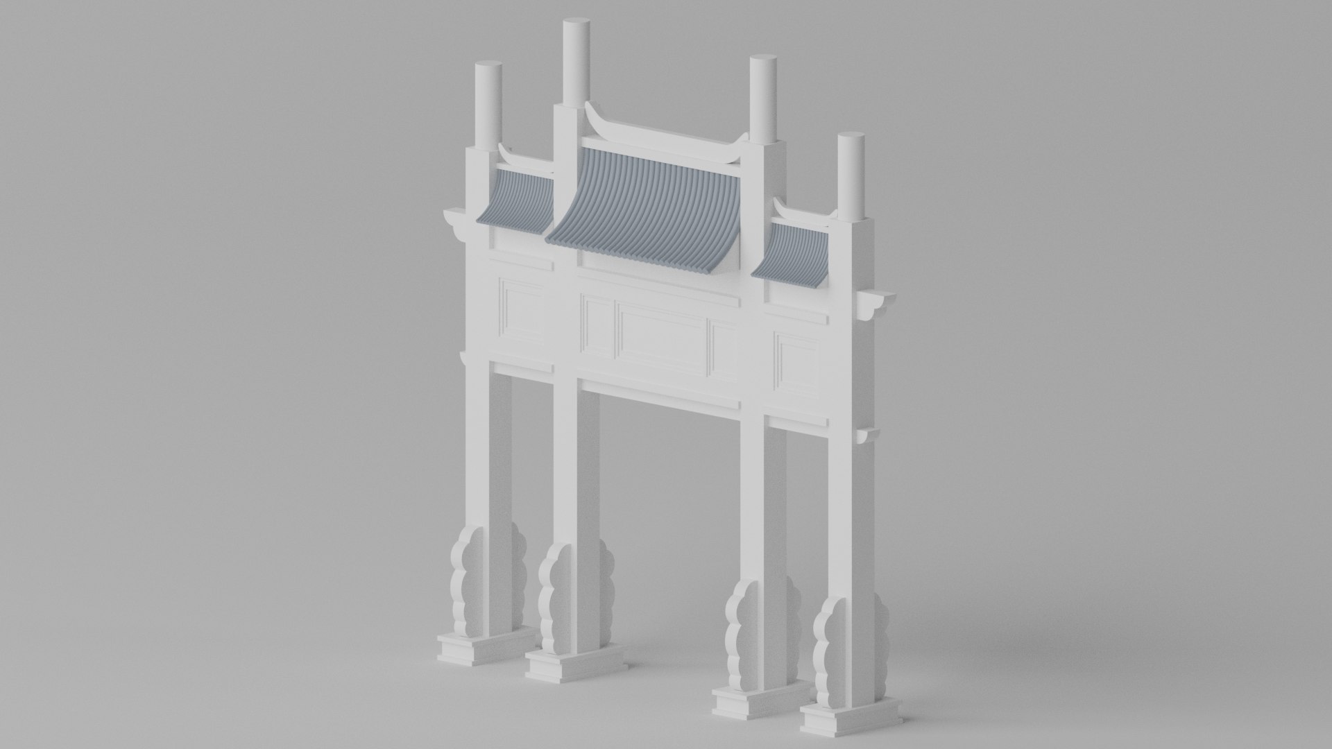 3D Cartoon Ancient Chinese Gate Model - TurboSquid 2225912