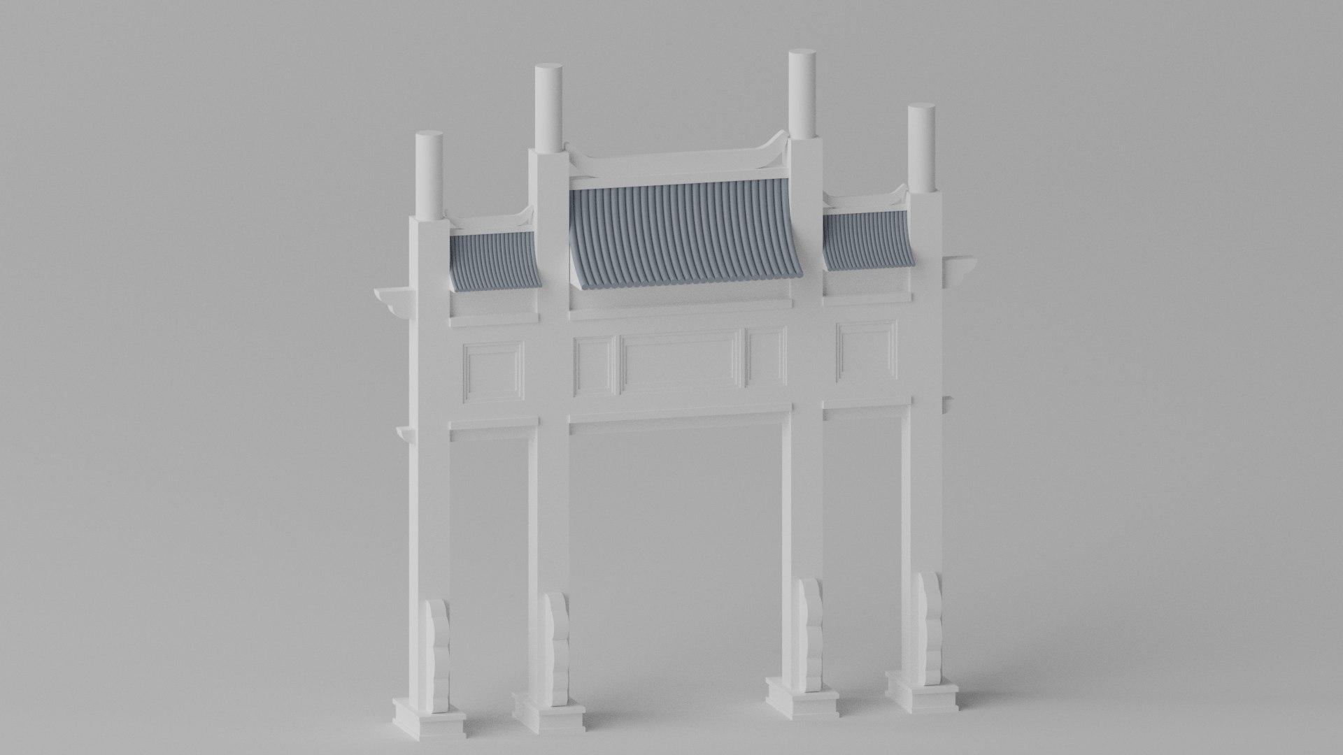 3D Cartoon Ancient Chinese Gate Model - TurboSquid 2225912