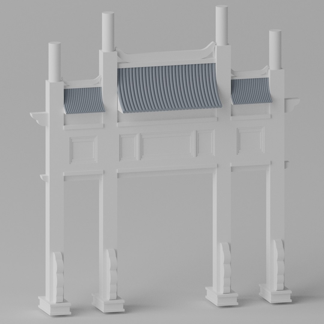 3D Cartoon Ancient Chinese Gate Model - TurboSquid 2225912