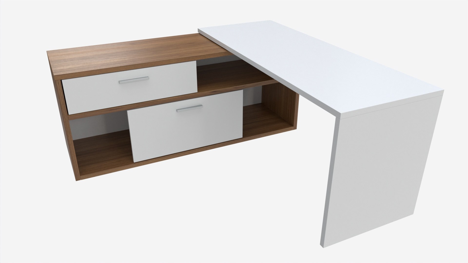 3D Office Desk L-shape - TurboSquid 1969400