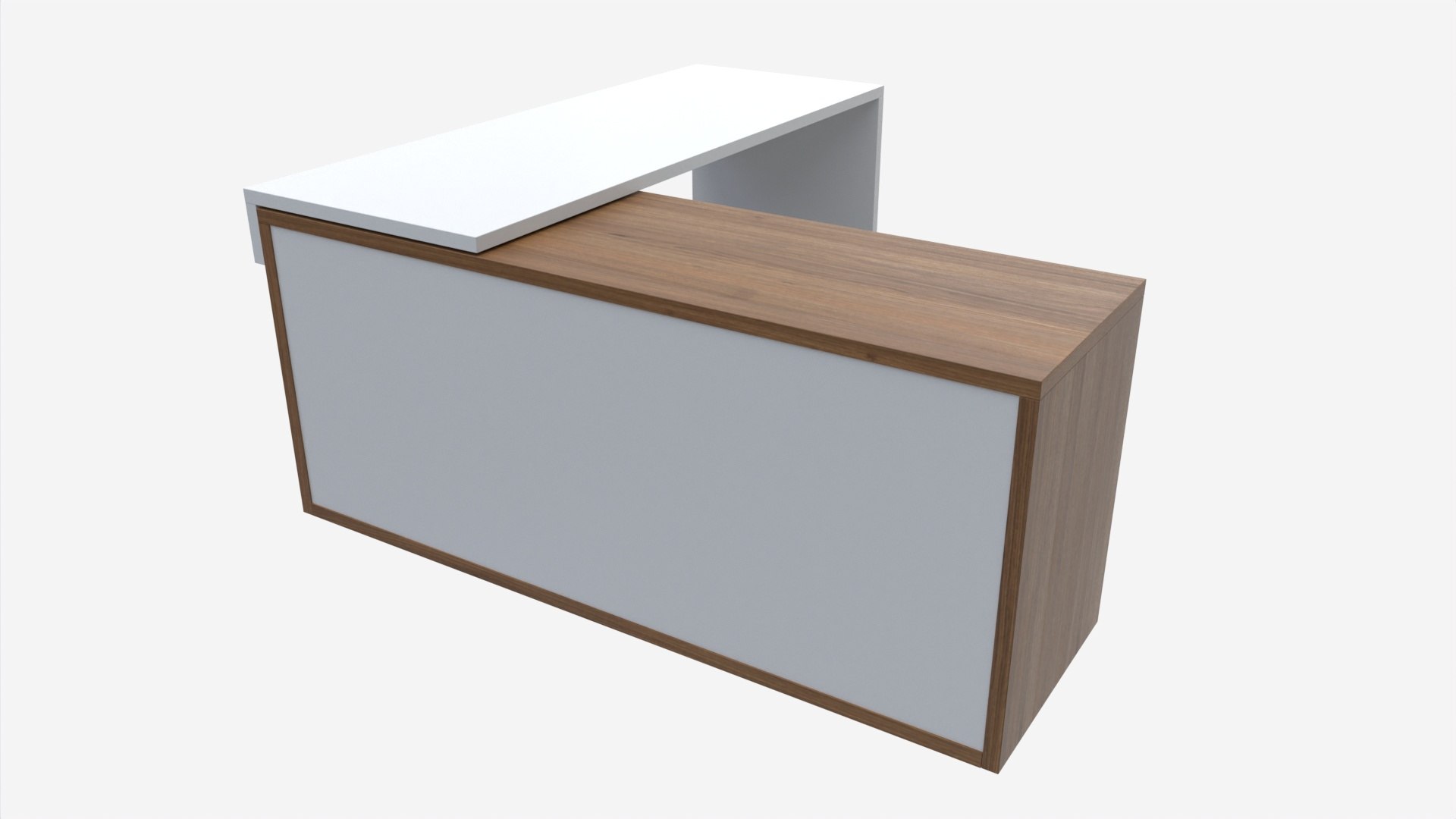 3D Office Desk L-shape - TurboSquid 1969400