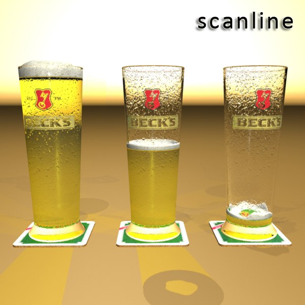 bar table stool beers 3d model