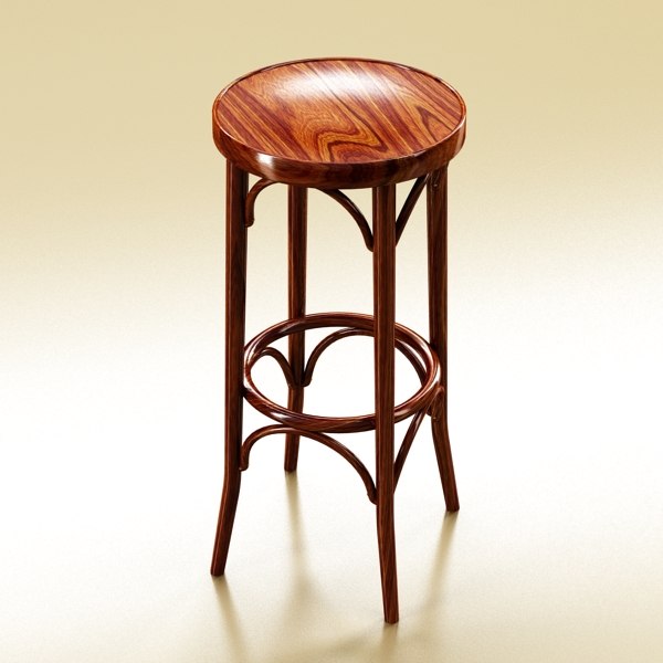 bar table stool beers 3d model