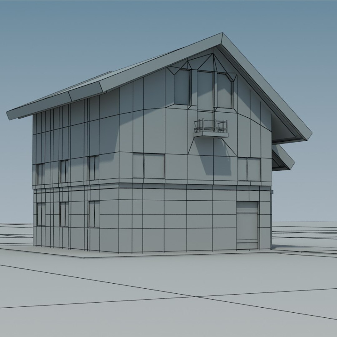 3d Small Town House Building Model