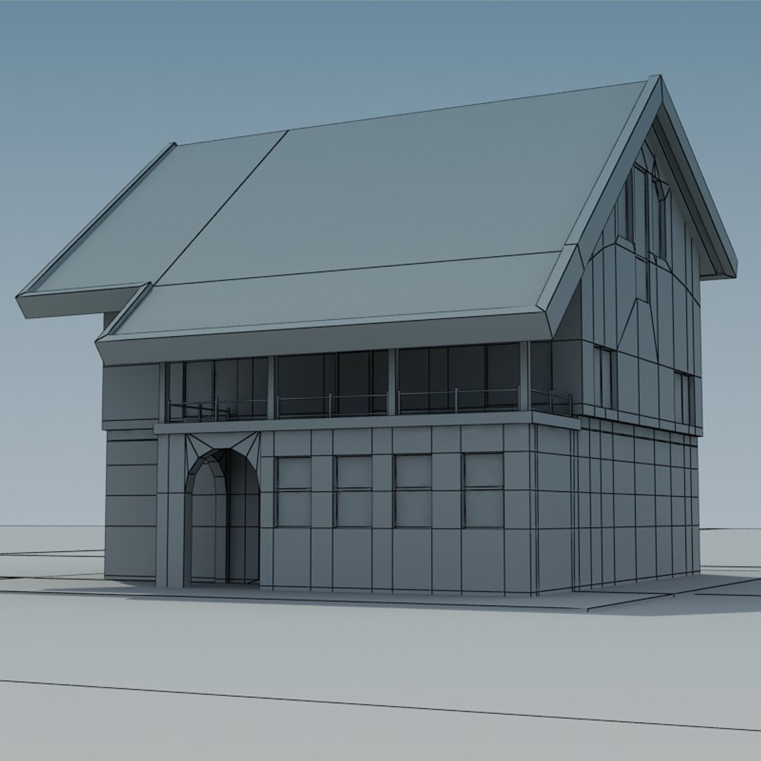 3d Small Town House Building Model