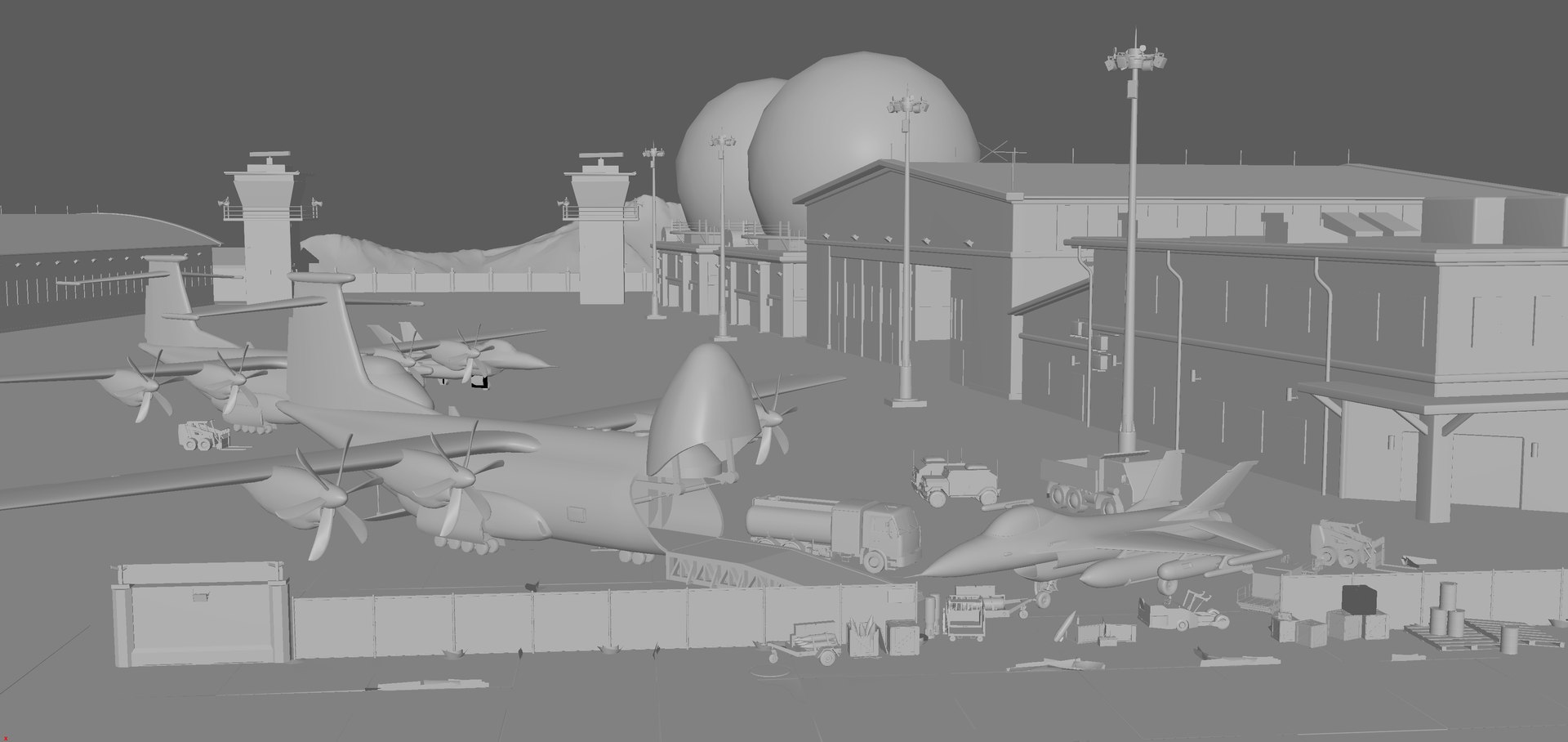 Military Air Base - Airport Terminal Model - TurboSquid 1837634
