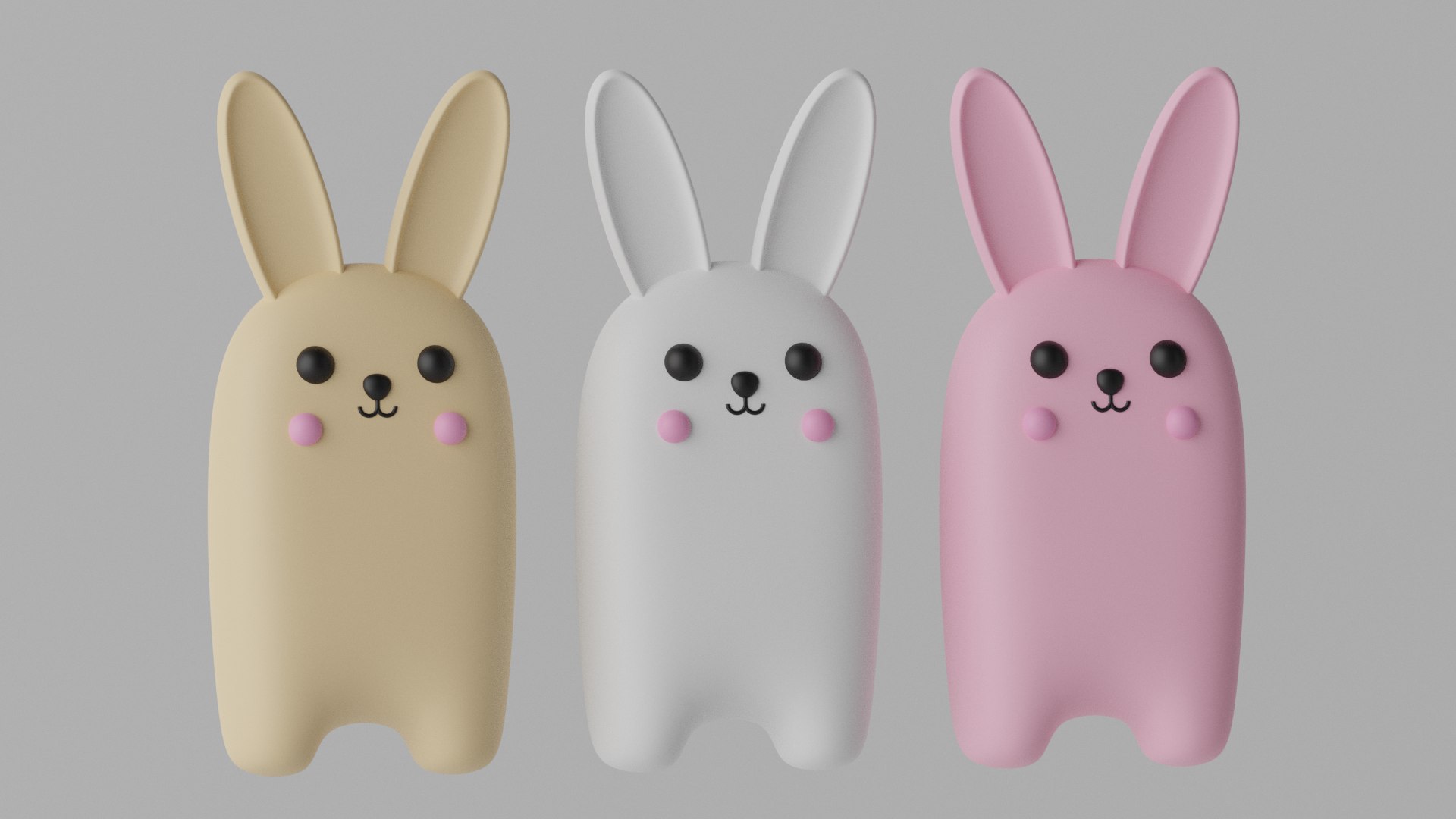 3D Cartoon Cute Bunny Rabbit - TurboSquid 1925354
